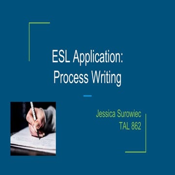 Artifact 1 ESL Application: Process Writing | PPTX