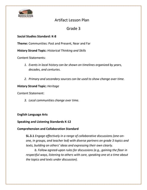 Teaching with artifacts power point | PPT