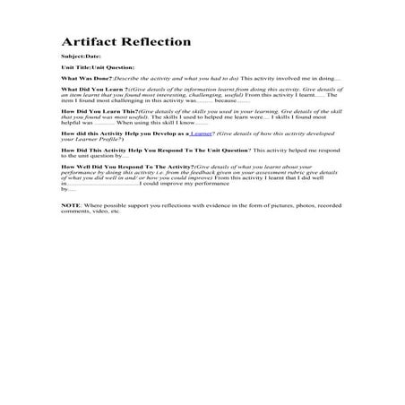 Artifact reflection | DOCX