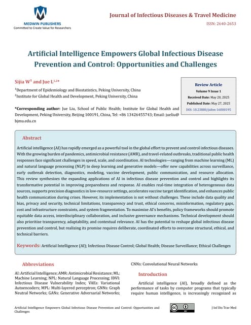 Artificial Intelligence in Predicting Epudemic Outbreaks (www.kiu.ac.ug) | PDF