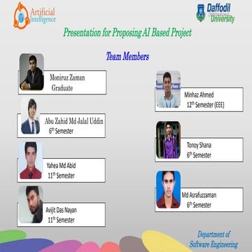 Artificial Intelligence Project Presentation Daffodil International University V3 0 1 Ppt