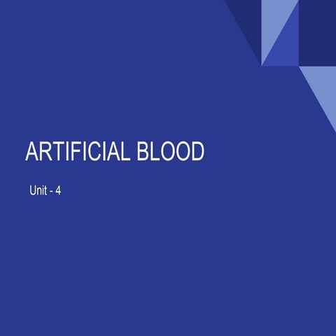 Artificial blood - PFC & HBOC | PPTX