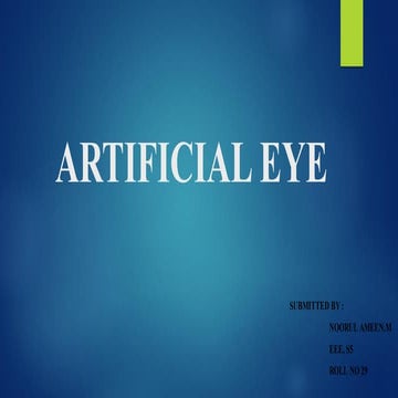 artificial eye ppt. | PDF