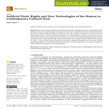 Artificial Flesh Rights And New Technologies Of The Human In ...