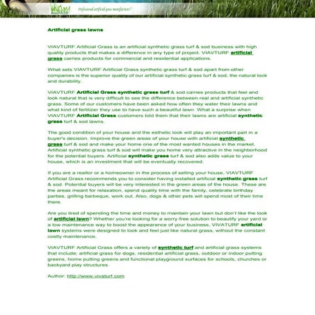 Artificial grass lawns | PDF