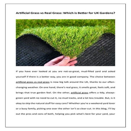 Artificial Grass vs Real Grass: Which is Better for UK Gardens? | PDF