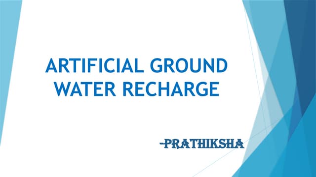 Artificial recharge of groundwater | PPTX | Geology | Science