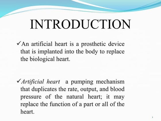 Bio Sensors and Artificial Heart Technology | PPT