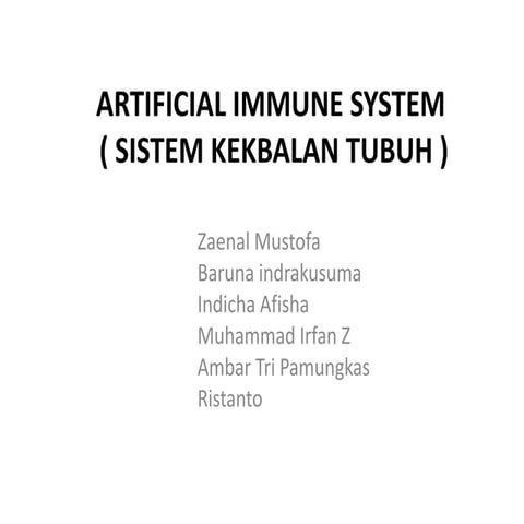 Artificial Immune sSystem | PPTX