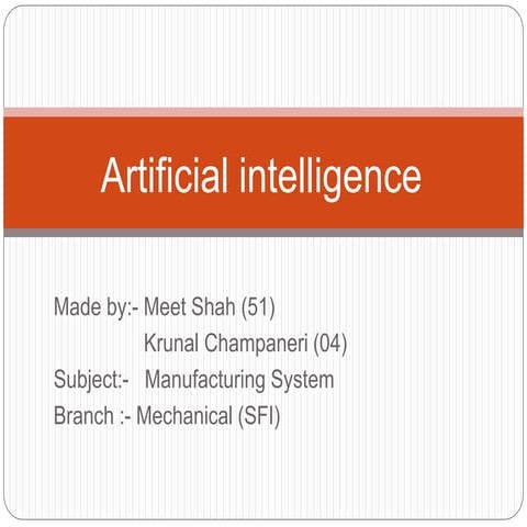 Artificial intelligence | PPT