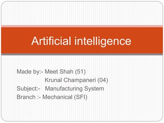 Artificial Intelligence Ai Ppt