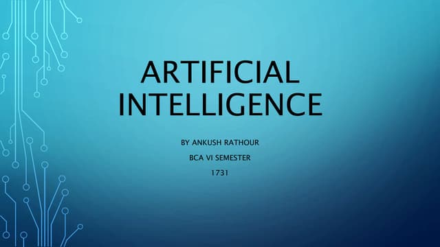 Artificial Intelligence explained for kids | PPTX