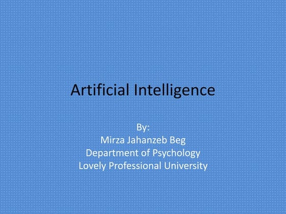 Define Artificial Intelligence: "Machine-based systems designed to ...