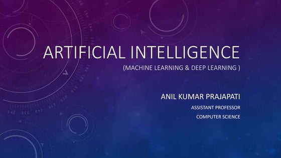 ARTIFICIAL INTELLIGENCE AND MACHINE LEARNING | PPT