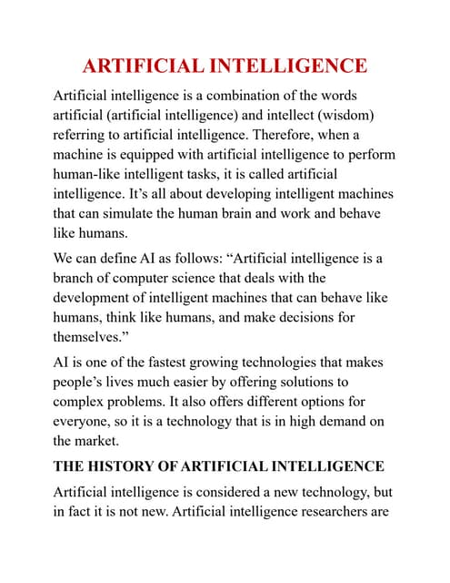 Usage of artificial intelligence in everyday life | PPTX | Computing | Technology & Computing