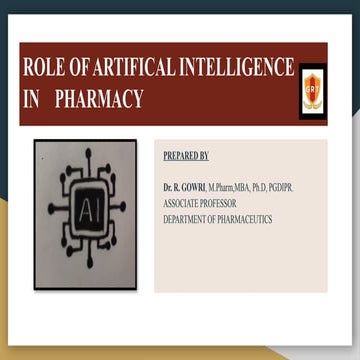ARTIFICIAL INTELLIGENCE. IN PHARMA SECTORpptx | PPTX