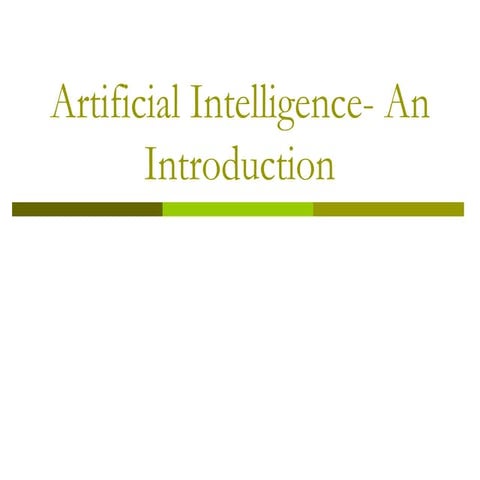 Artificial intelligence introduction | PPT