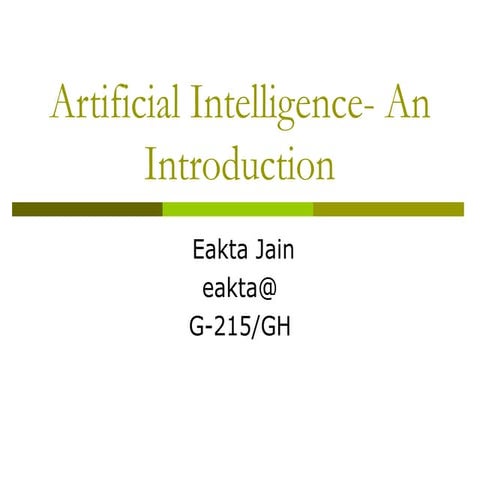 Artificial Intelligence Introduction Ppt