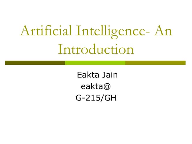 Artificial Intelligence Introduction Ppt