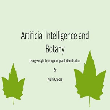 Artificial intelligence and botany | PPTX