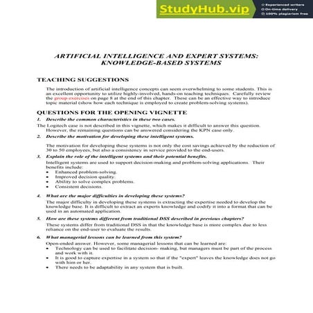 ARTIFICIAL INTELLIGENCE AND EXPERT SYSTEMS KNOWLEDGE-BASED SYSTEMS ...