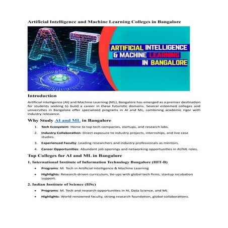 Artificial Intelligence and Machine Learning Colleges in Bangalore.pdf