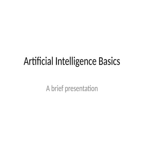 Artificial Intelligence Brief Presentation | PPTX