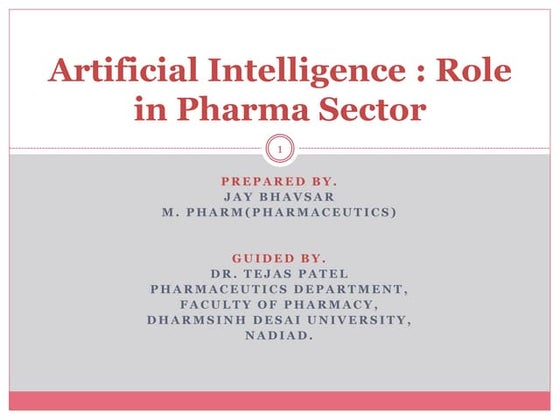 Artificial intelligence in Pharmaceutical Industry | PPTX