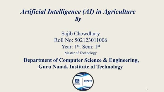 Smart agriculture system | PPTX | Agriculture | Industries