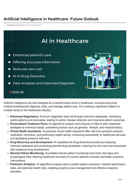 Pravir Ishvarlal- Artificial Intelligence in Healthcare | PPTX