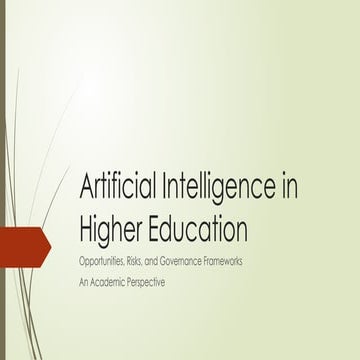 Artificial Intelligence In Higher Education Pptx