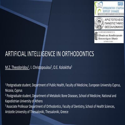 Artificial intelligence in orthodontics. | PPTX