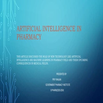 artificial intelligence in Pharmacy field.pptx