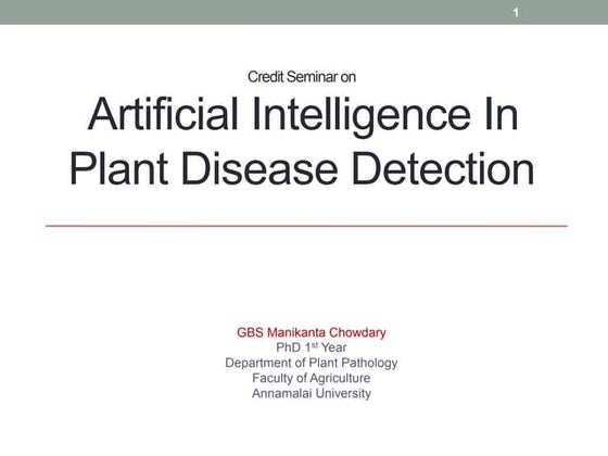 Detection of plant diseases | PPT