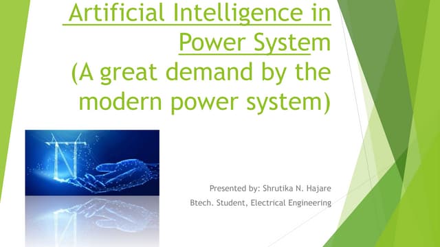 Artificial intelligence in power system | PPTX