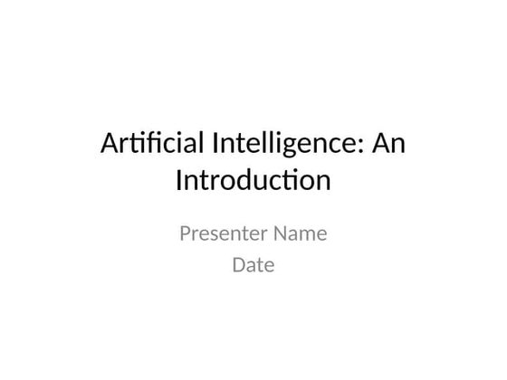 Artificial intelligence for engineering student | PPTX