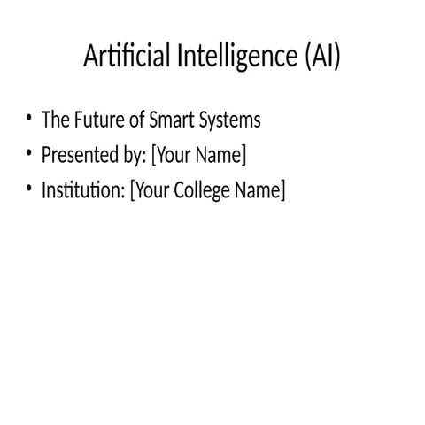 Artificial Intelligence Presentation Pptx