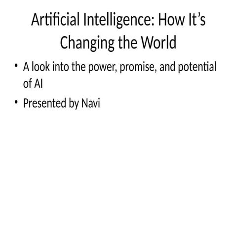 Artificial Intelligence Presentation Pptx