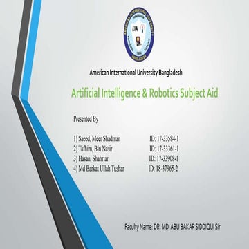 Artificial intelligence & Robotics subject aid | PPTX