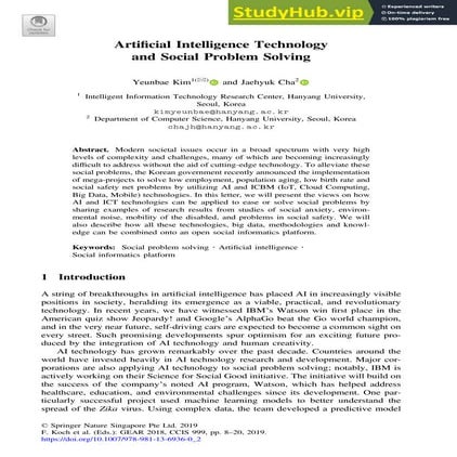 Artificial Intelligence Technology And Social Problem Solving | PDF