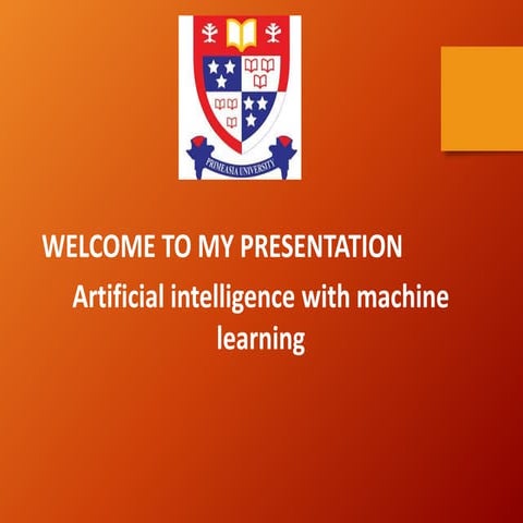 Artificial intelligence with machine learning | PPTX