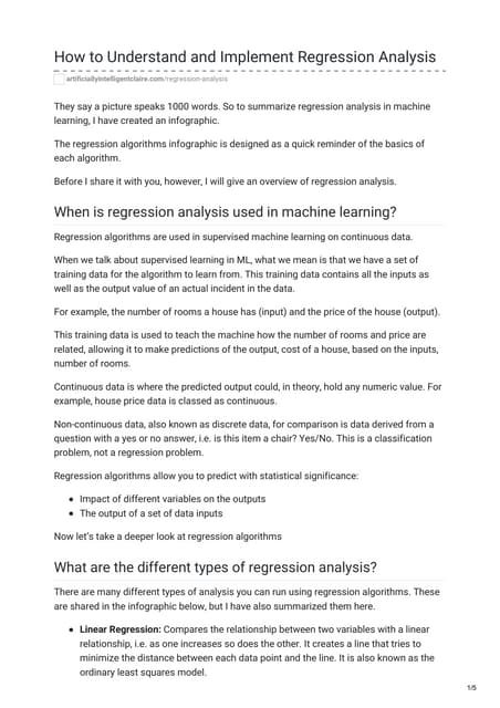 How to understand and implement regression analysis | PDF How to understand and implement regression analysis | PDF