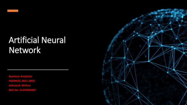 Artificial Neural Networkpptx Artificial Intelligence Technology And Computing