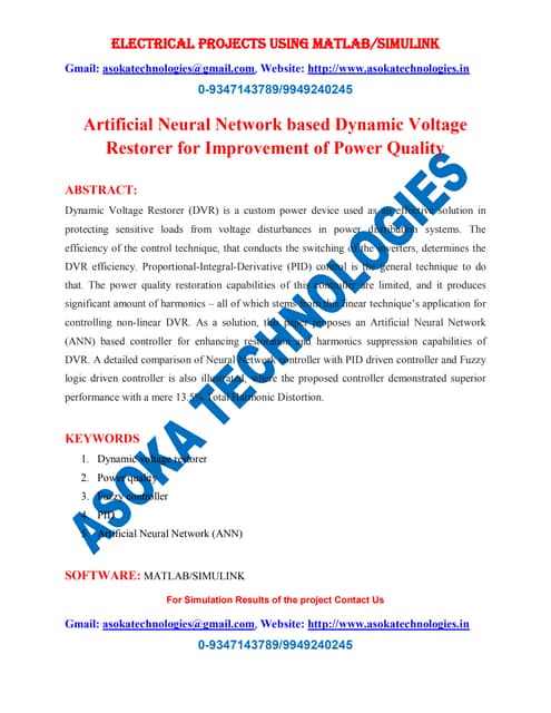 Artificial Neural Network based Dynamic Voltage Restorer for ... Artificial Neural Network based Dynamic Voltage Restorer for ...