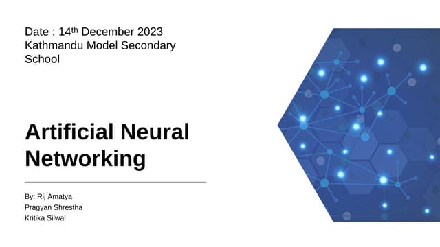 Artificial Neural Networking | PPT Artificial Neural Networking | PPT