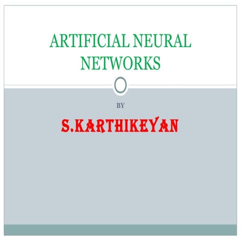 Artificial neural networks | PPT