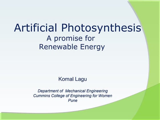 Artificial Photosynthesis detailed ppt.pptx