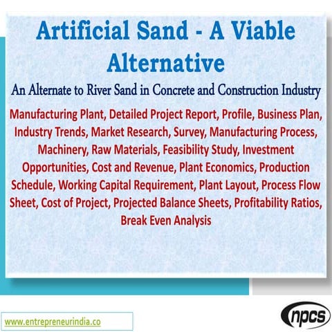 Artificial Sand - A Viable Alternative, An Alternate to River Sand in ...