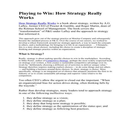 Playing to Win | PPTX