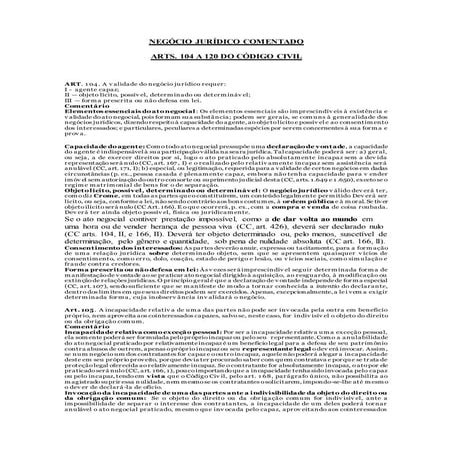 Artigo 104 ao 120 | DOCX
